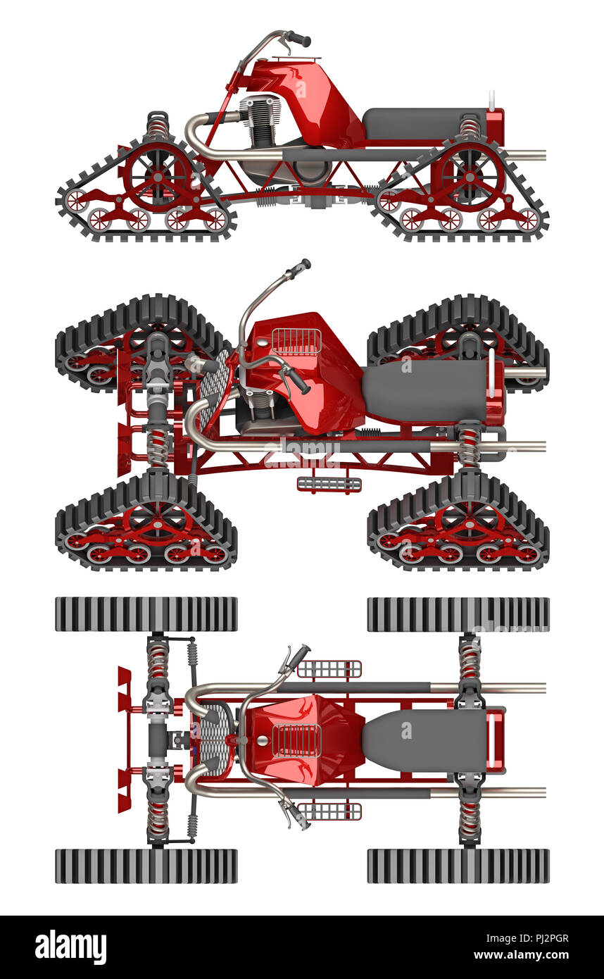 all-terrain ATV isolated on white. 3d rendering Stock Photo - Alamy