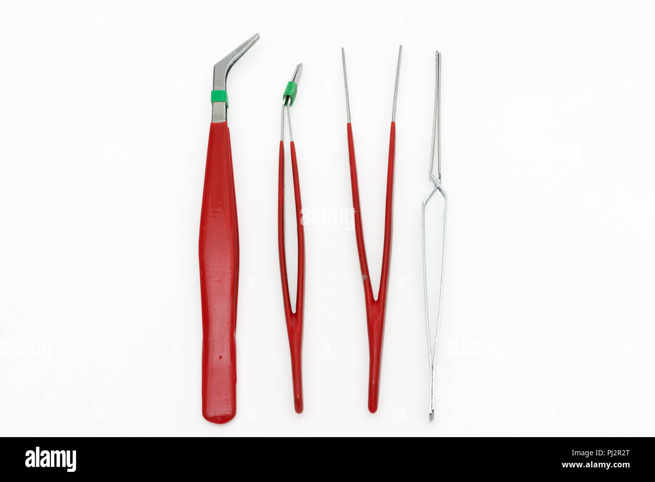 Professional tweezers set for precision work, repairing mobiles and ...