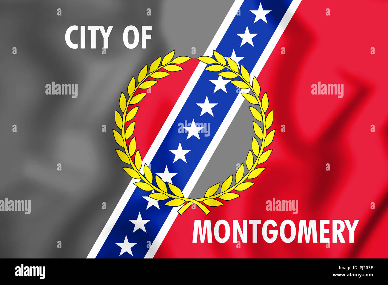 3D Flag of Montgomery (Alabama), USA. 3D Illustration Stock Photo - Alamy