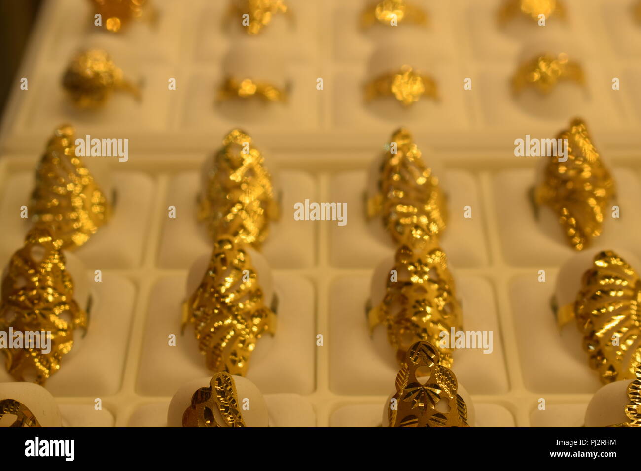 A picture of some Gold Jewelry at the Gold Souk in Qatar Stock Photo ...