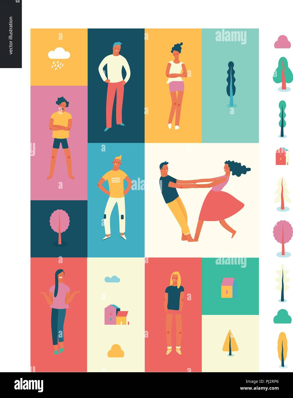 Arms akimbo vector vectors hi-res stock photography and images - Alamy