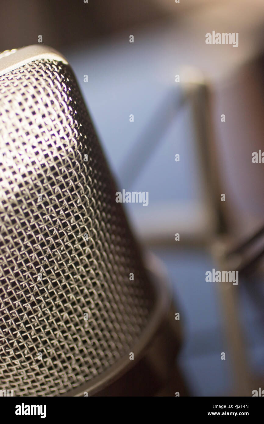 Sound recording studio large diaphragm voice microphone for voiceover ...