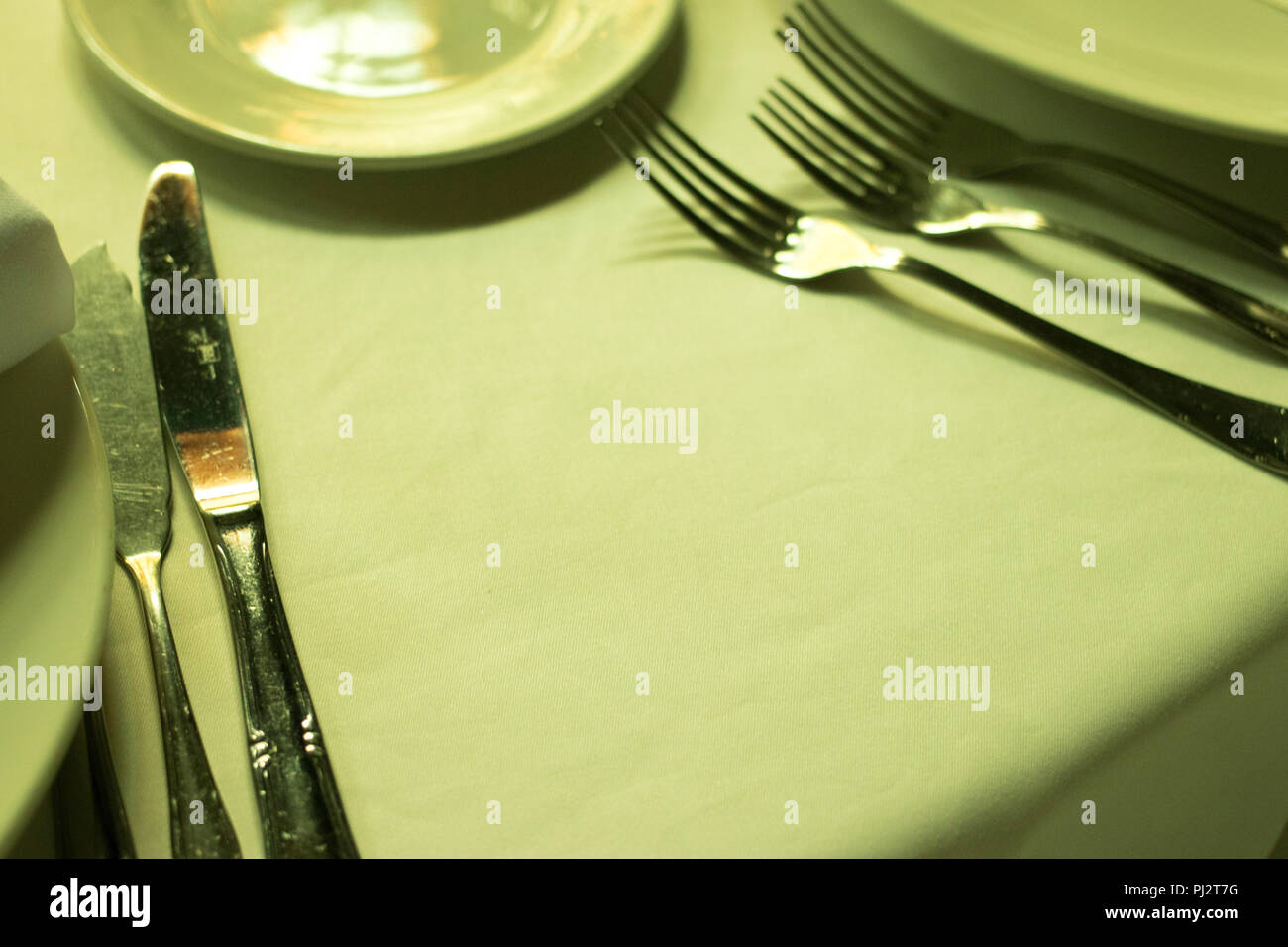 Wedding reception banquet dinner party table place settings set in ...