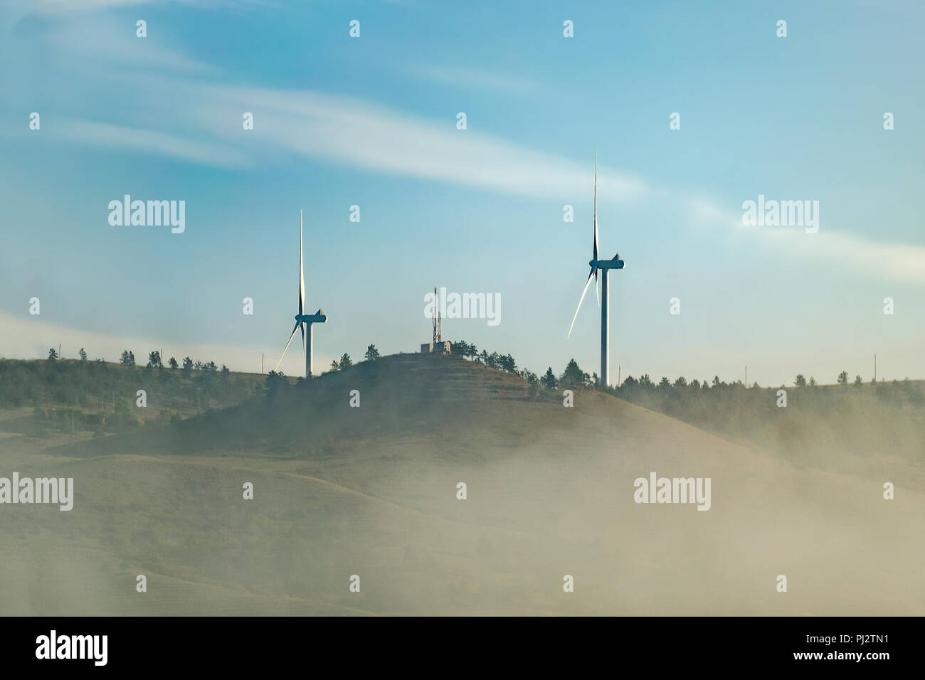Wind turbine construction hill hi-res stock photography and images - Alamy
