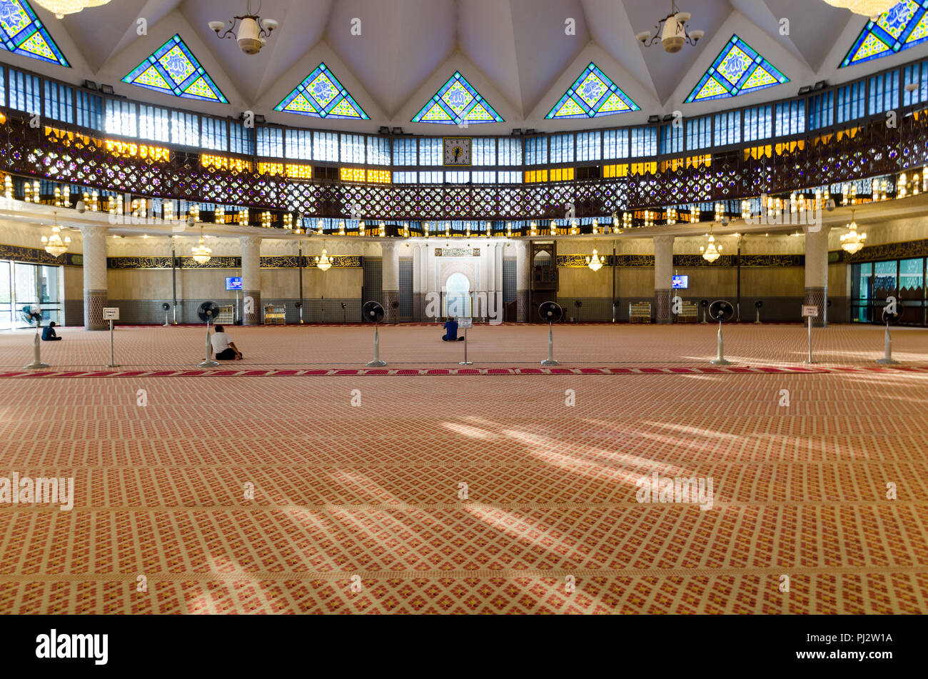 Malaysia, Kuala Lumpur, 2018-02-27: General view of prayer hall in ...