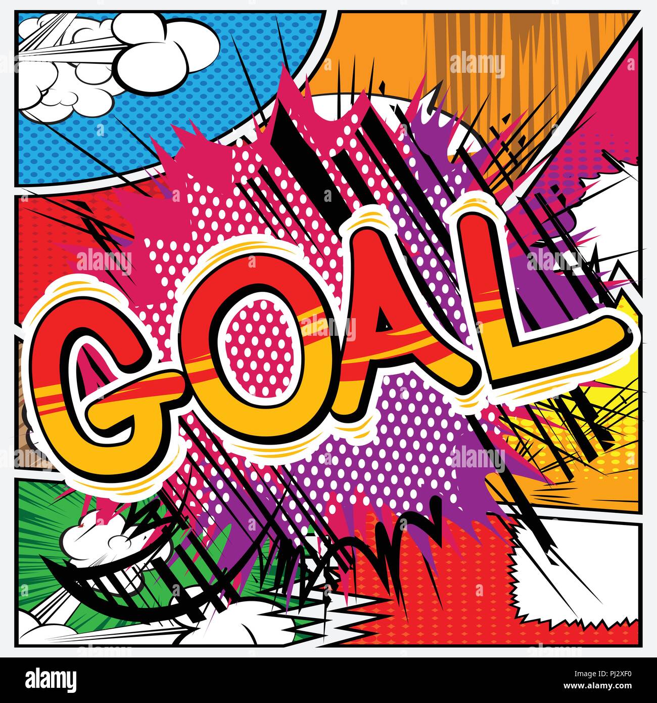 Goal - Vector illustrated comic book style phrase Stock Vector Image ...