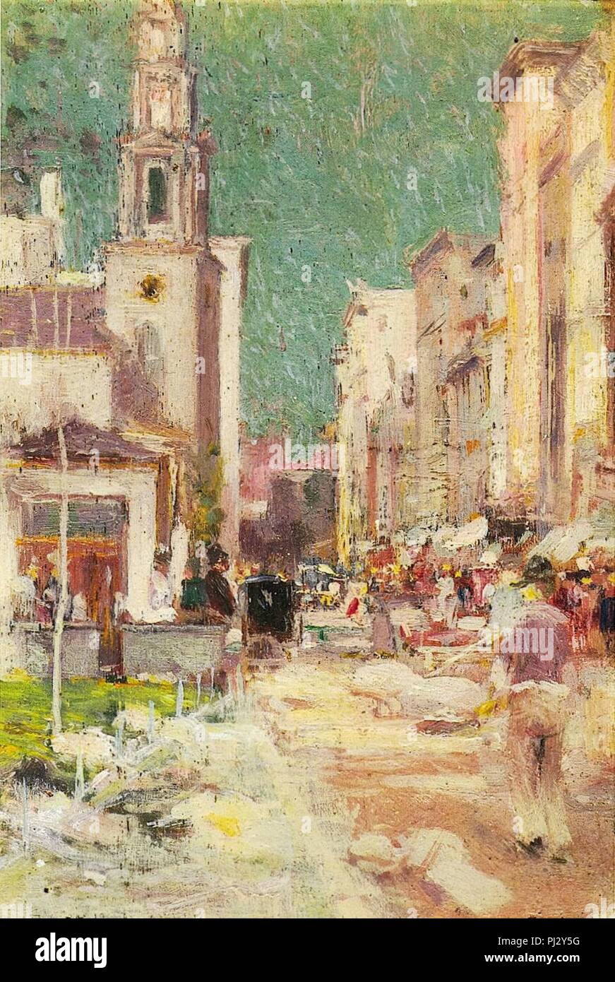 'Street Scene' by Edward Mitchell Bannister, late 1890s Stock Photo - Alamy