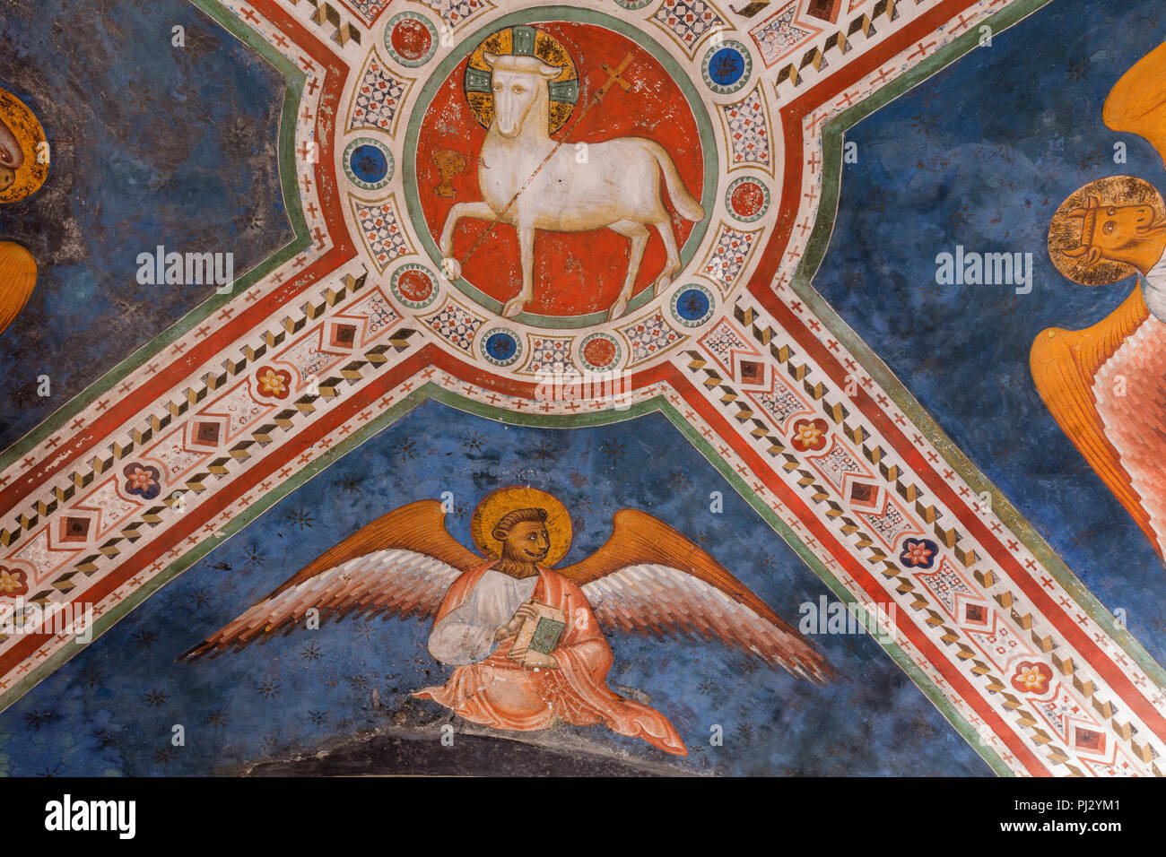 Fresco painting, St Benedict's Abbey, Subiaco, Lazio, Italy Stock Photo ...