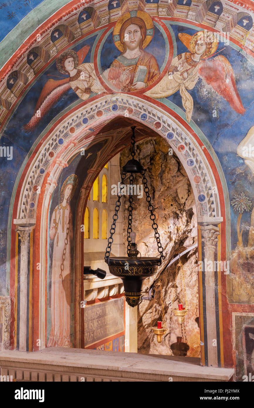 Fresco painting, St Benedict's Abbey, Subiaco, Lazio, Italy Stock Photo ...