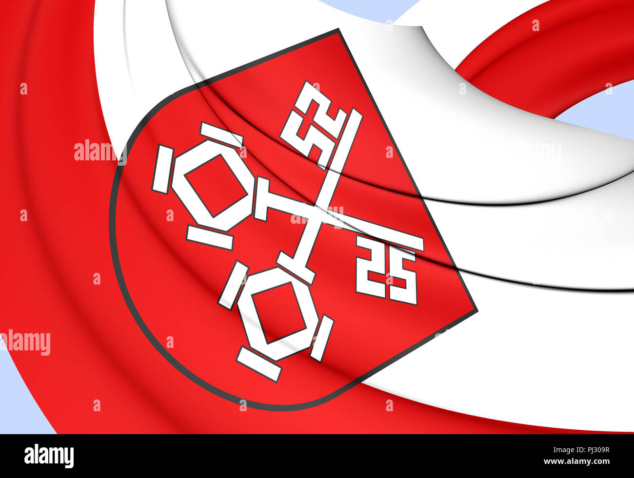3D Flag of Regensburg (Bavaria), Germany. 3D Illustration Stock Photo ...