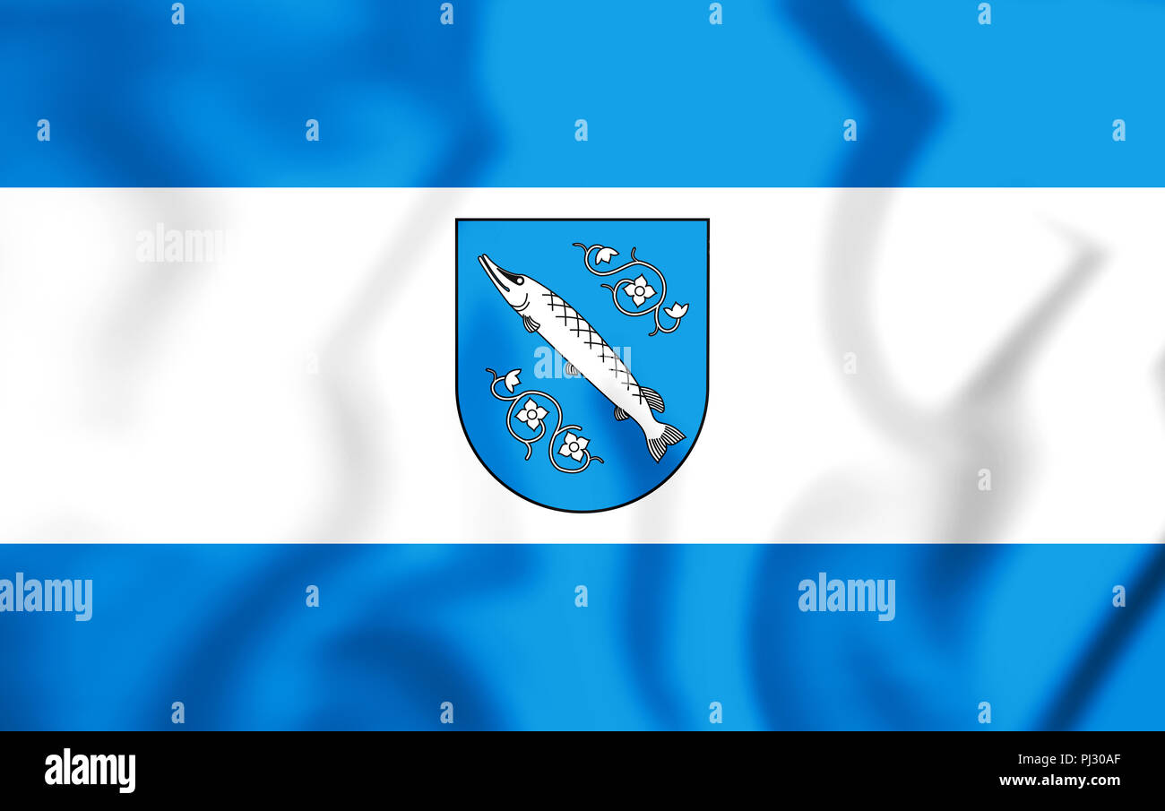 3D Flag of Rybnik (Silesian Voivodeship), Poland. 3D Illustration Stock ...