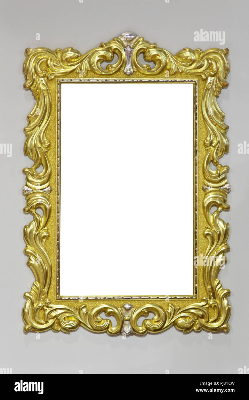 Retro decorative golden frame with carved details Stock Photo - Alamy