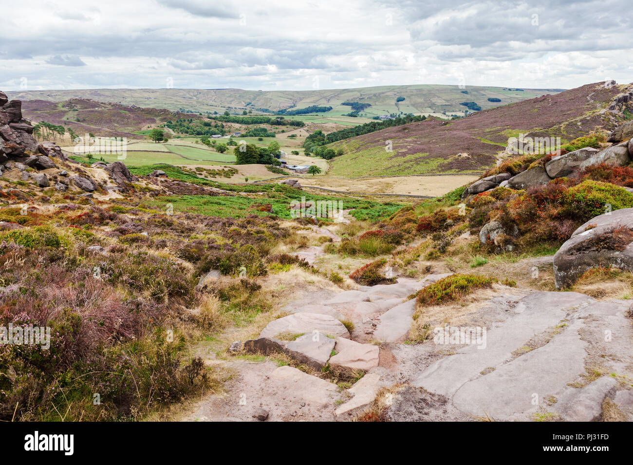 Rocks at the Roaches, Peak District National park, view of the stones ...