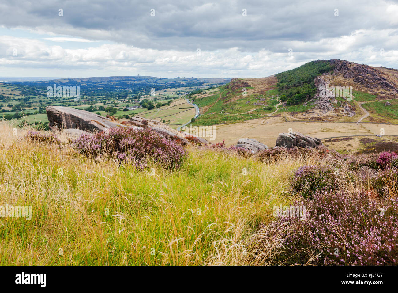 Rocks at the Roaches, Peak District National park, view of the stones ...