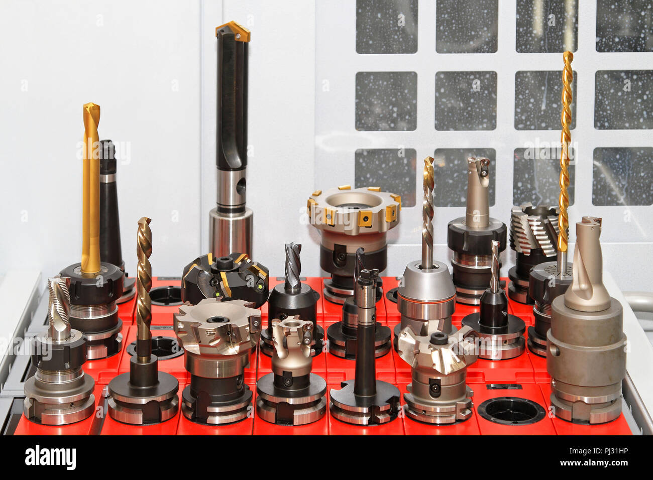 Collection of milling and drilling tools for CNC machine Stock Photo ...