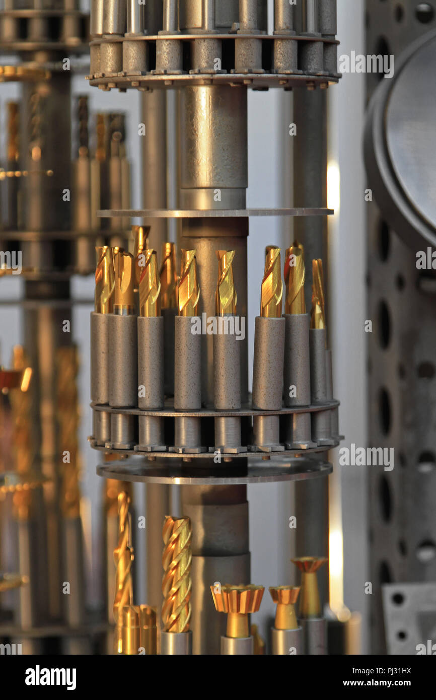 Collection of drill bits and tools for drilling machine Stock Photo - Alamy