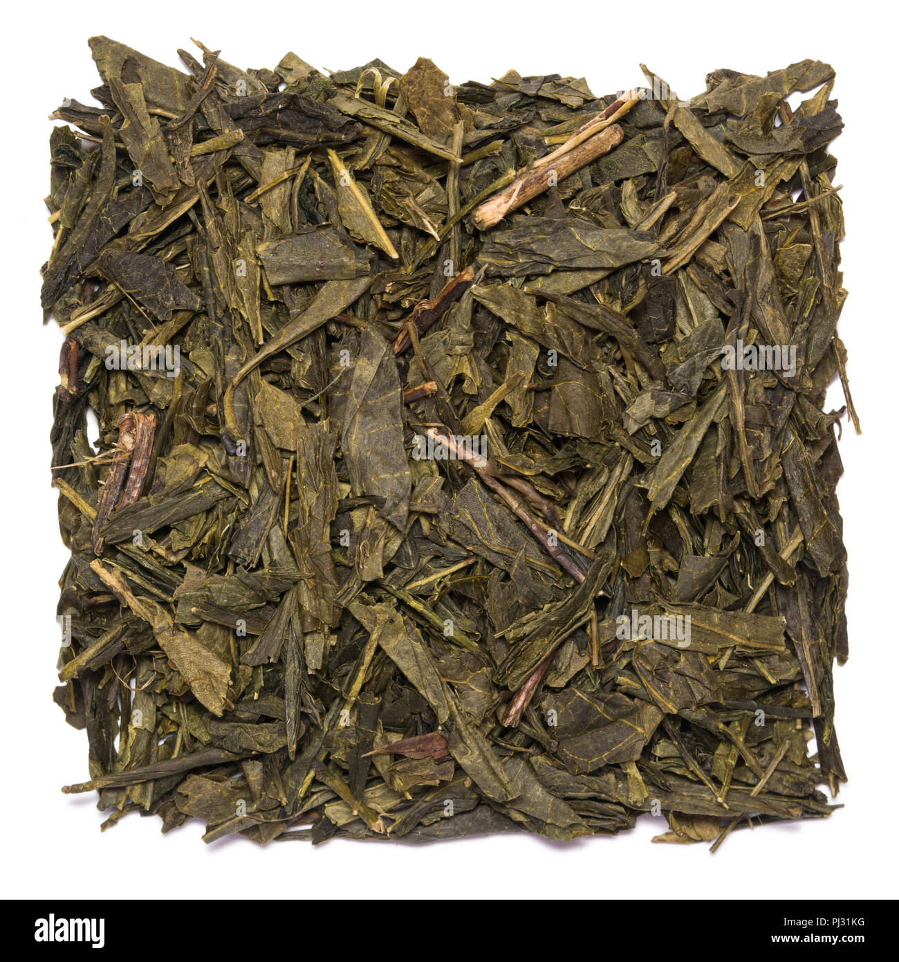 Dry tea Sencha isolated on white background Stock Photo - Alamy