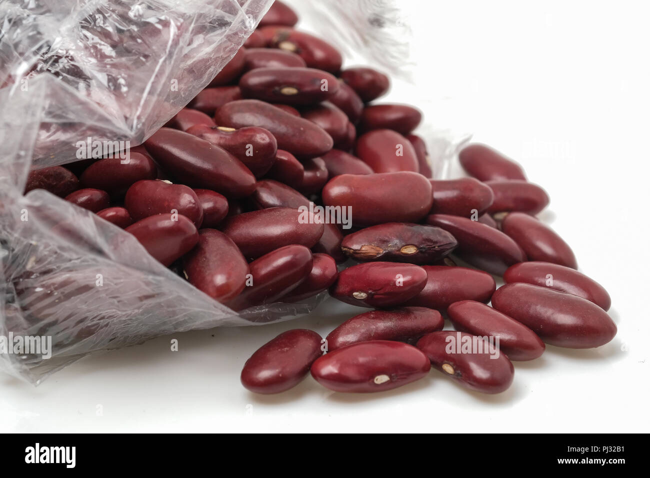 Red bean on white background Stock Photo - Alamy