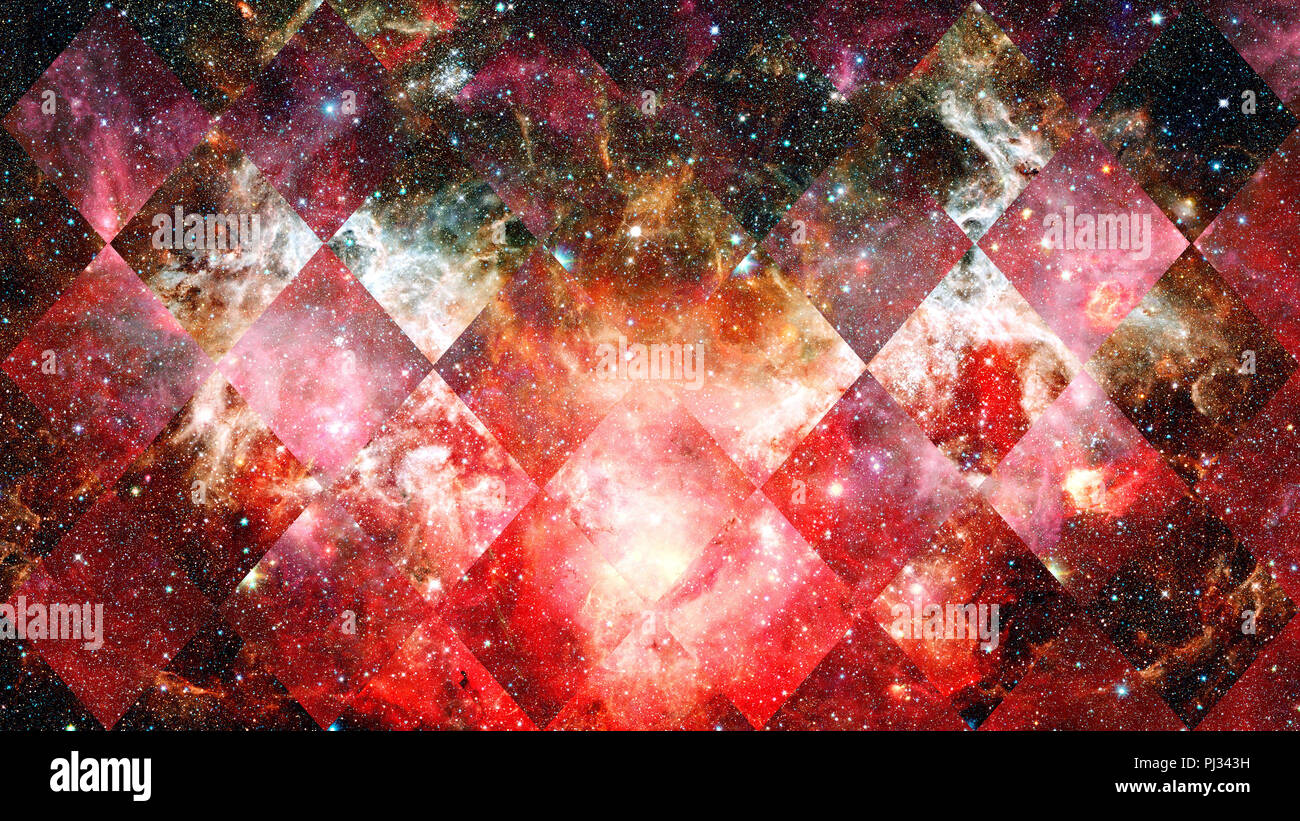 Universe, nebula, galaxy and the sacred geometry collage. Abstract ...