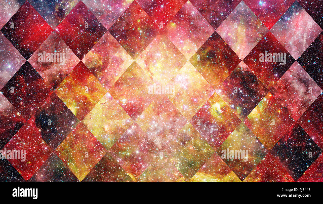 Universe, nebula, galaxy and the sacred geometry collage. Abstract ...