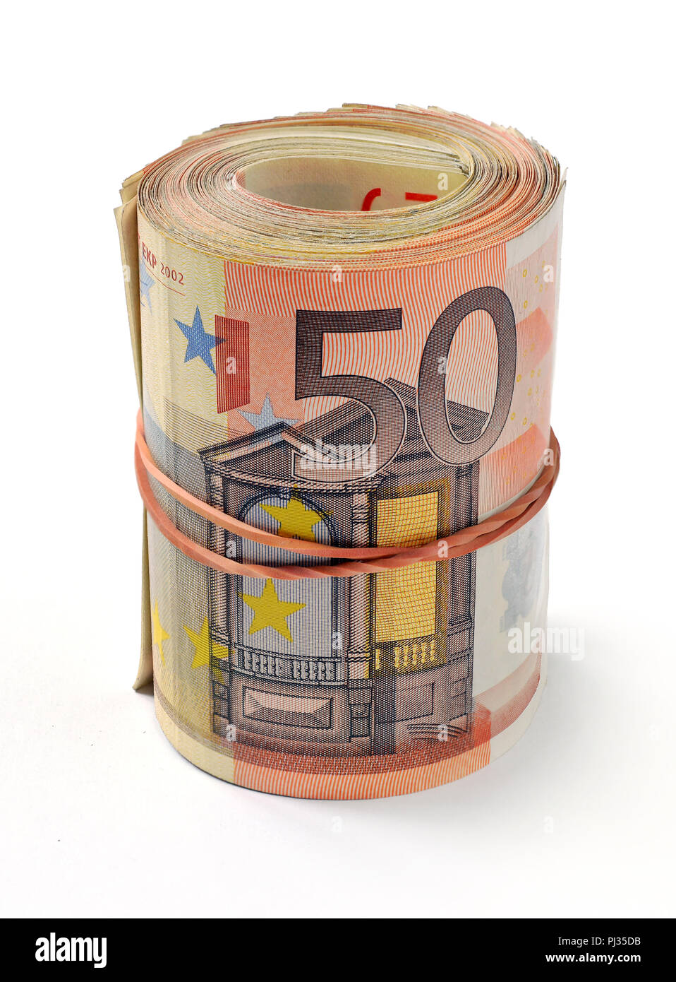 50 euro banknote folded in a roll Stock Photo - Alamy