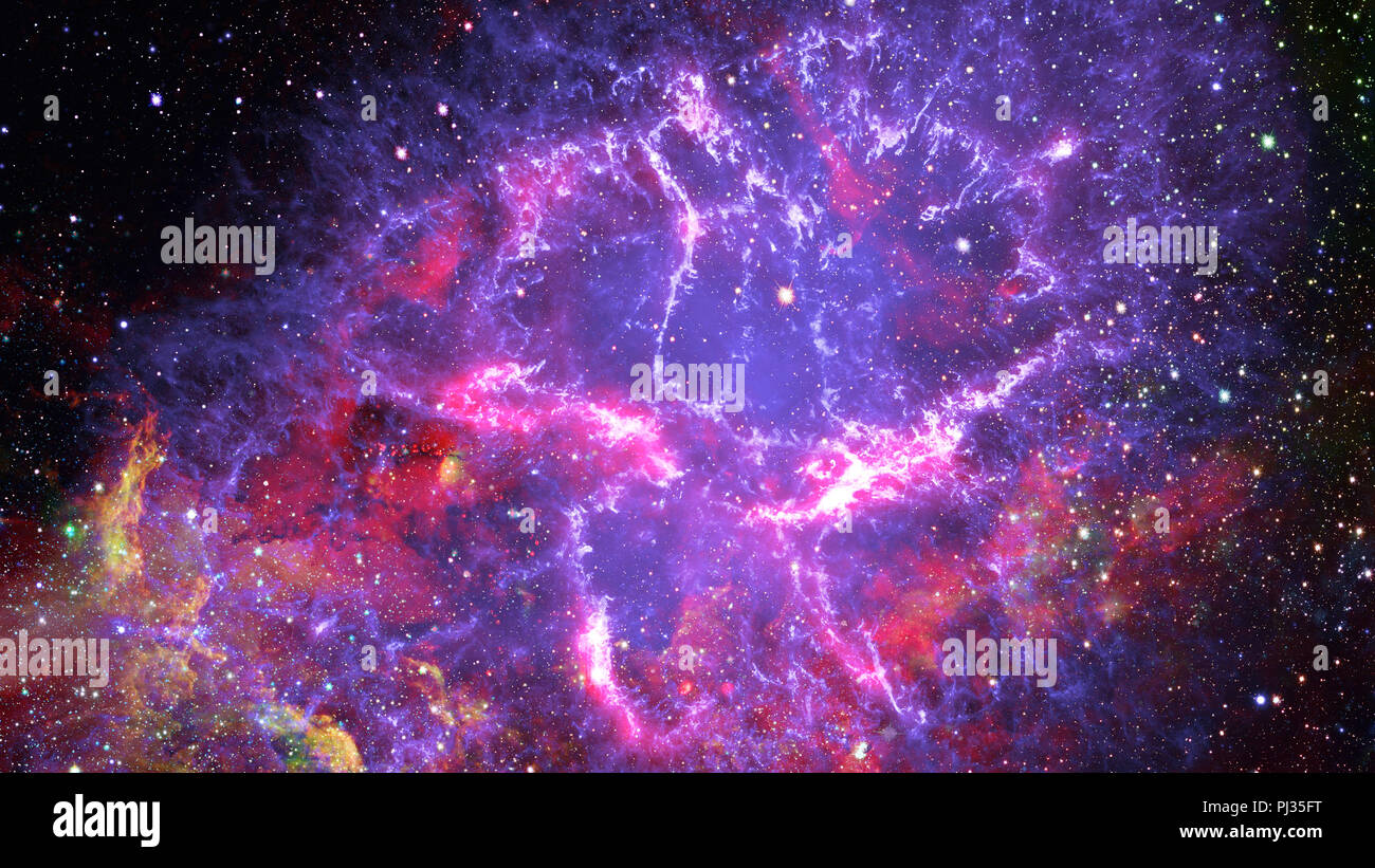 Nebula and galaxies in dark space. Elements of this image furnished by ...