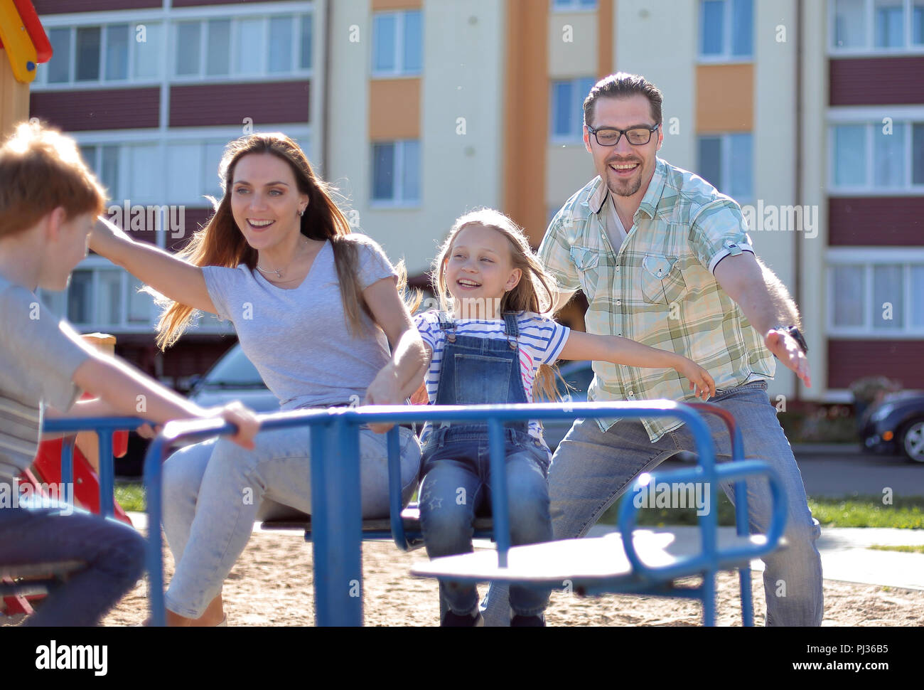 happy family spends their free time together Stock Photo - Alamy