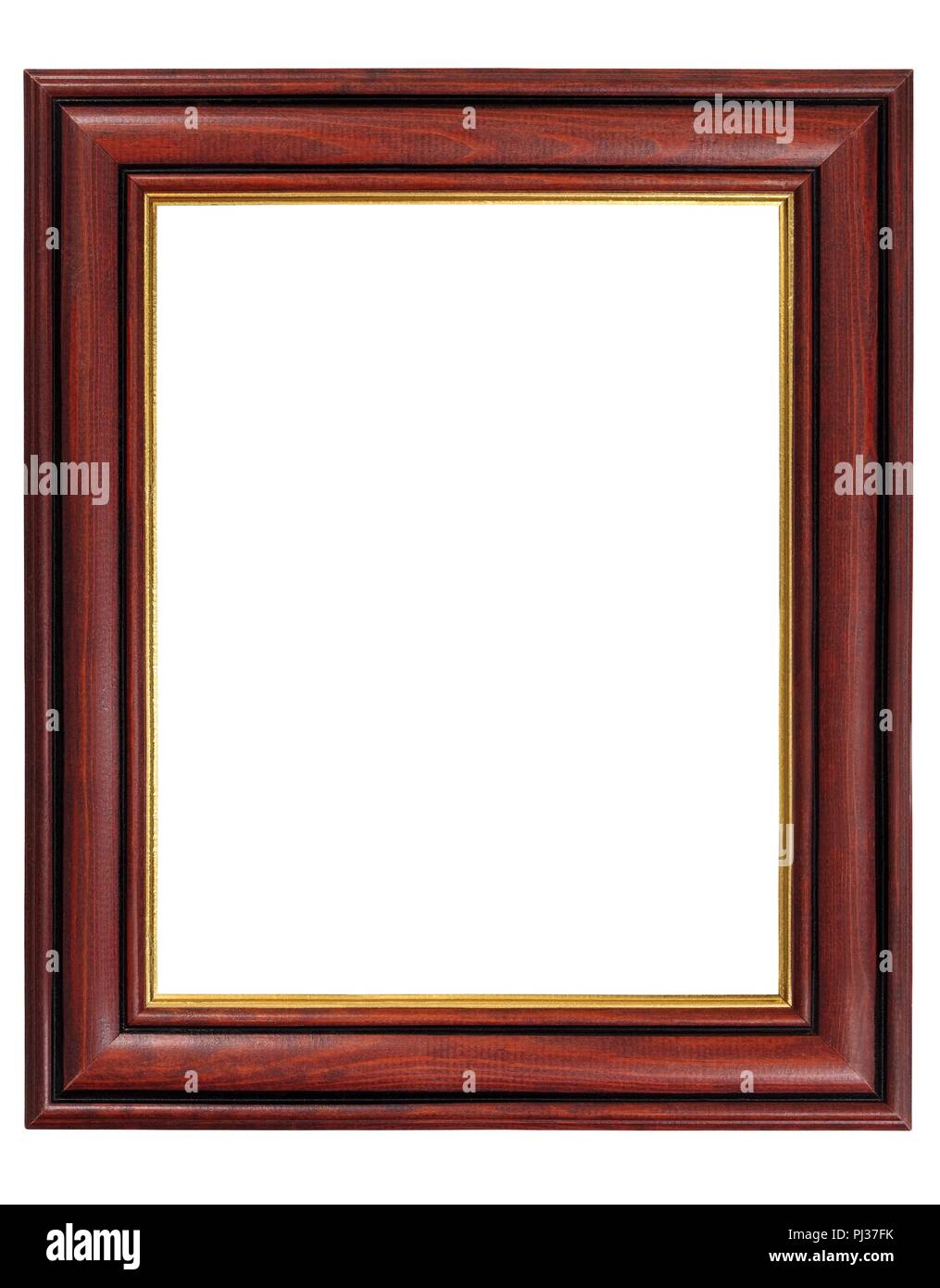 Rectangle wooden picture frame isolated on white background Stock Photo ...