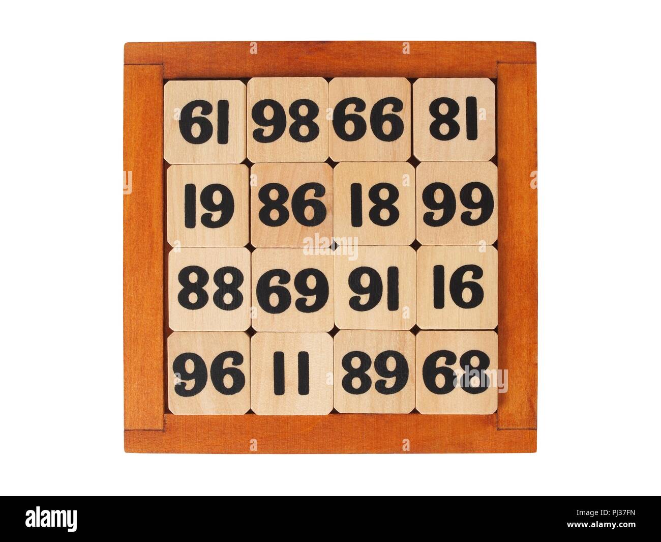 Wooden logic game isolated on white background Stock Photo - Alamy