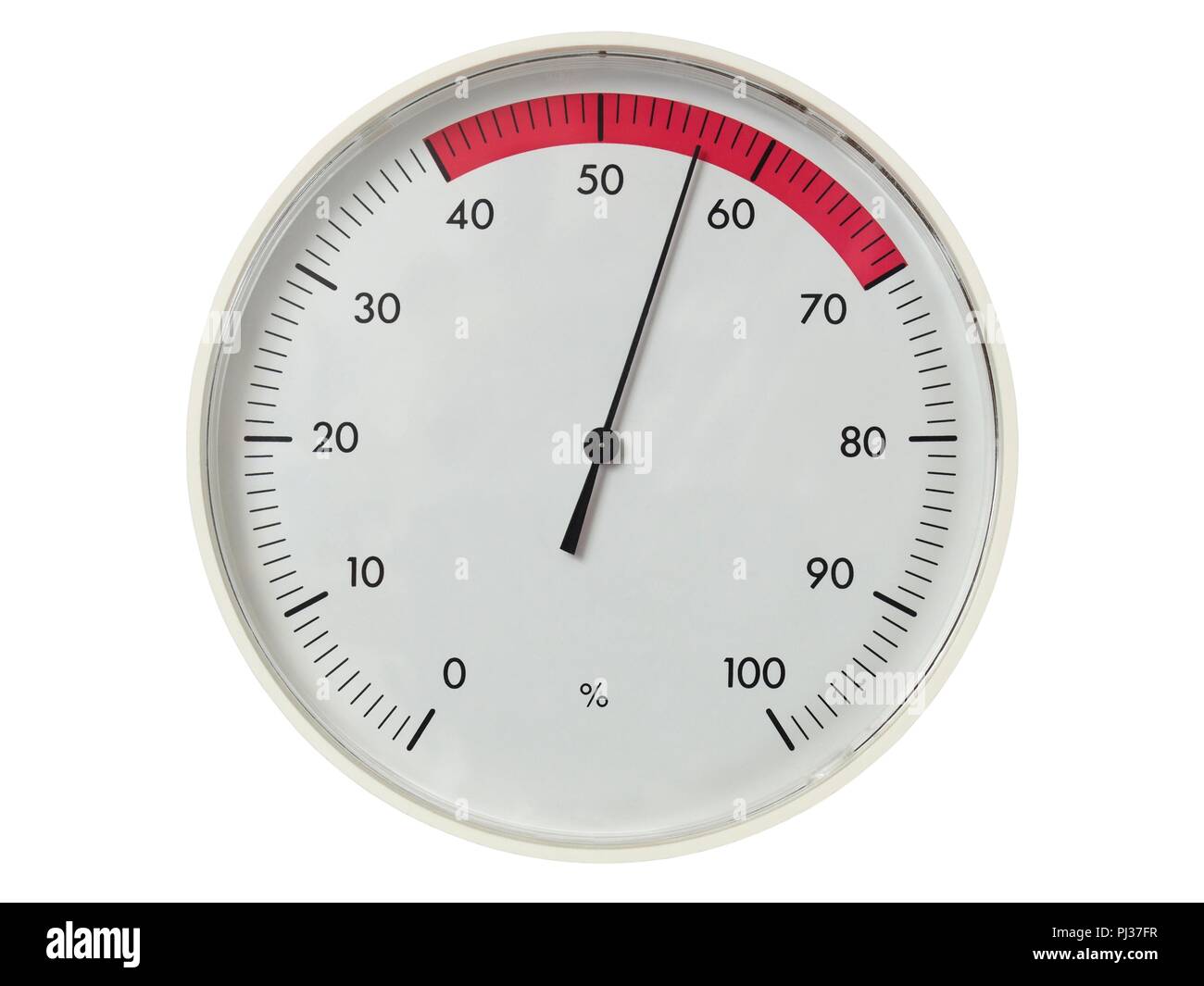 Round dial hygrometer isolated on white background Stock Photo - Alamy