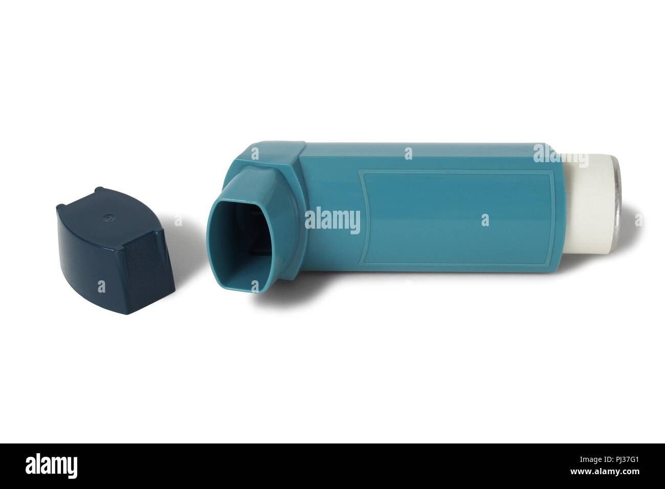 Asthma inhaler isolated on white background Stock Photo - Alamy