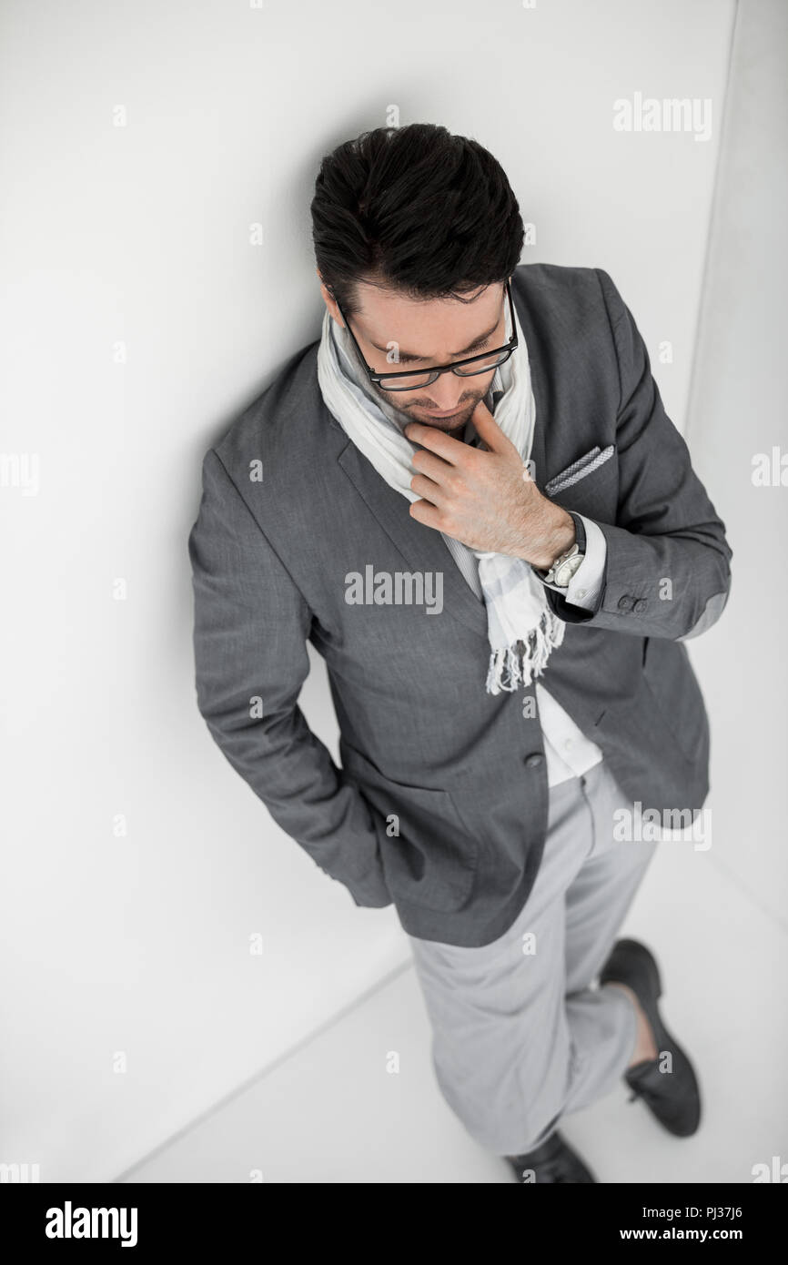 top view.modern business man looking at the camera Stock Photo - Alamy
