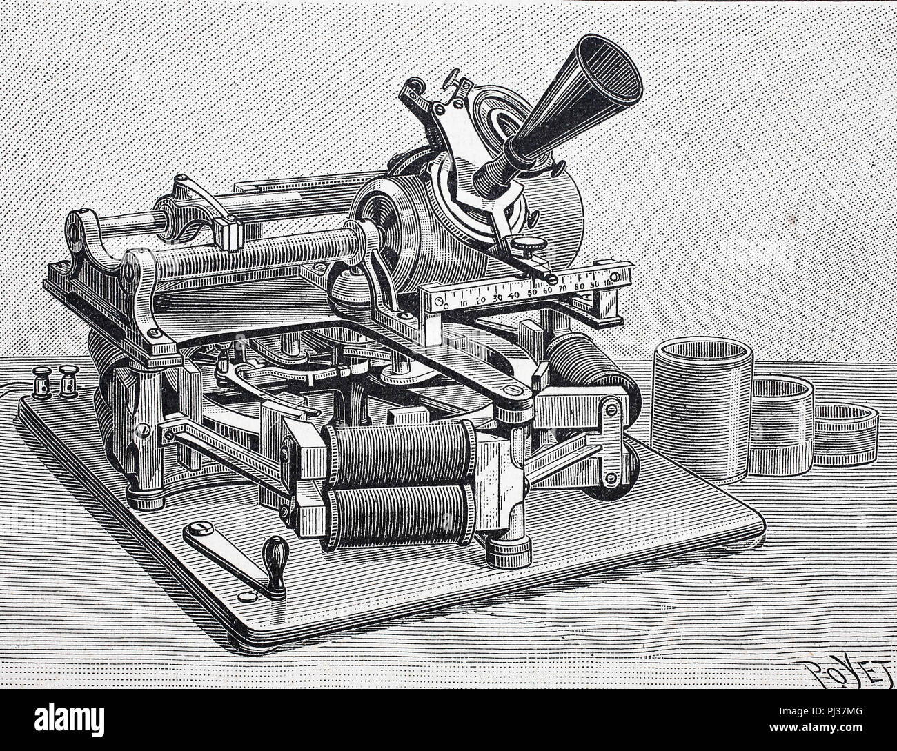the phonograph of Thomas Edison, recording and reproduction of sound ...