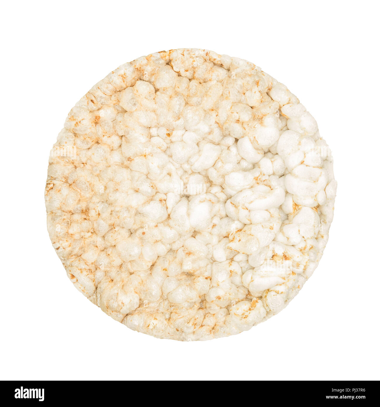 Organic rice cake isolated on white background, top view Stock Photo ...