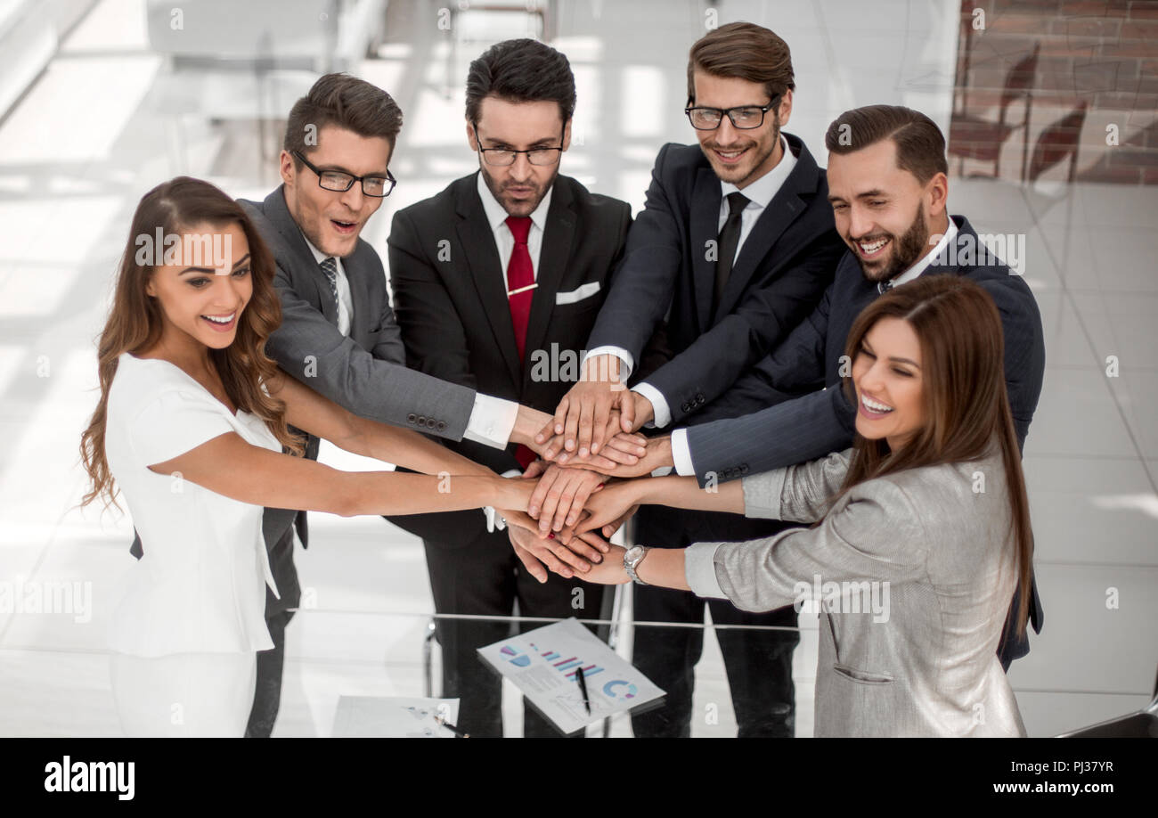 group of business people starting a new commercial project Stock Photo ...