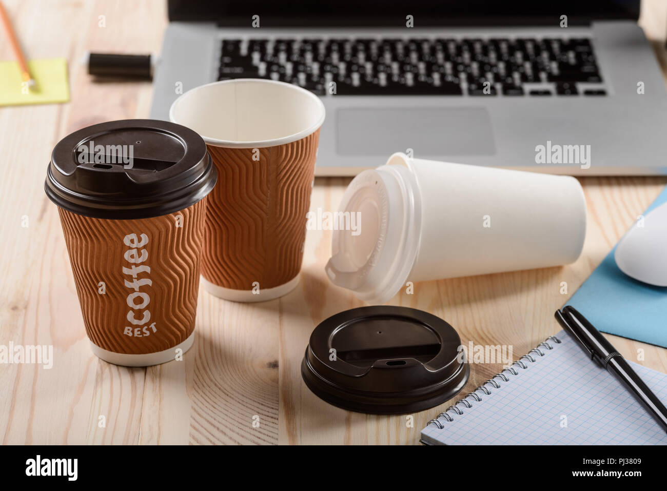 Three cups of coffee Stock Photo - Alamy