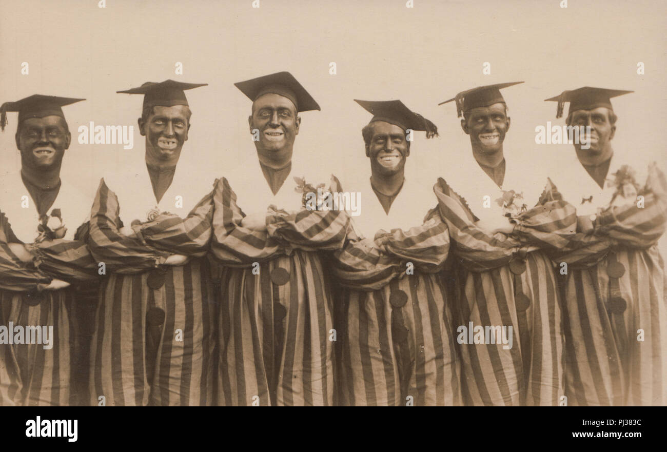 Vintage Photograph of Minstrel Show Performers With Blacked Up Faces ...