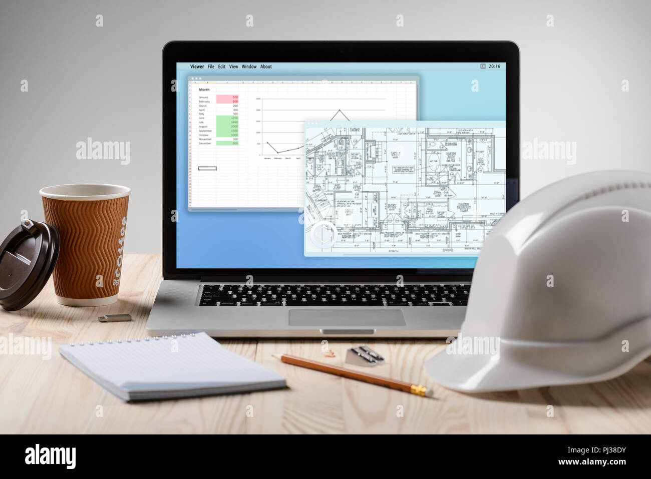 A workplace of an architect Stock Photo - Alamy