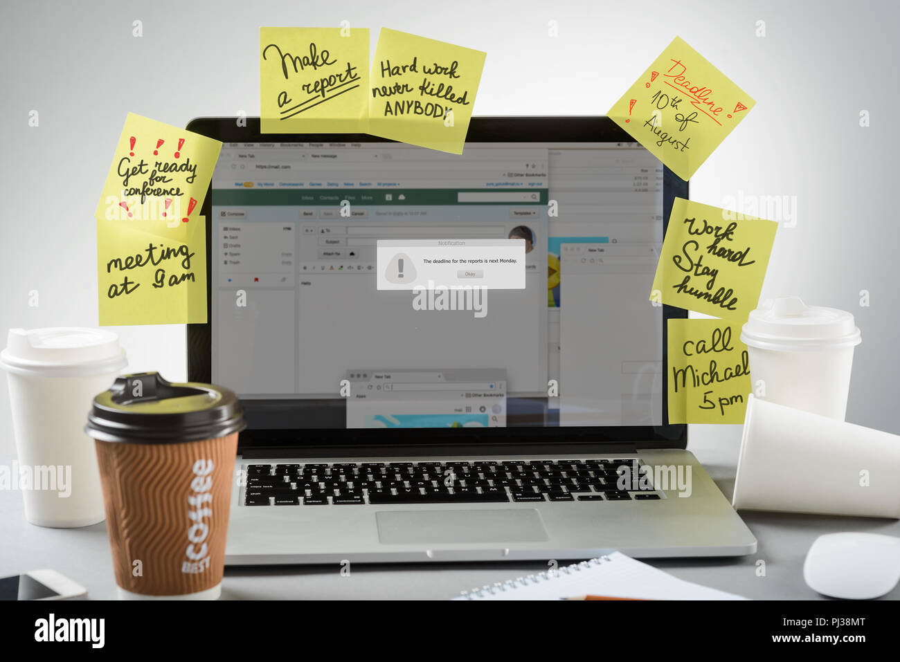 Coffee break for a work dork Stock Photo - Alamy