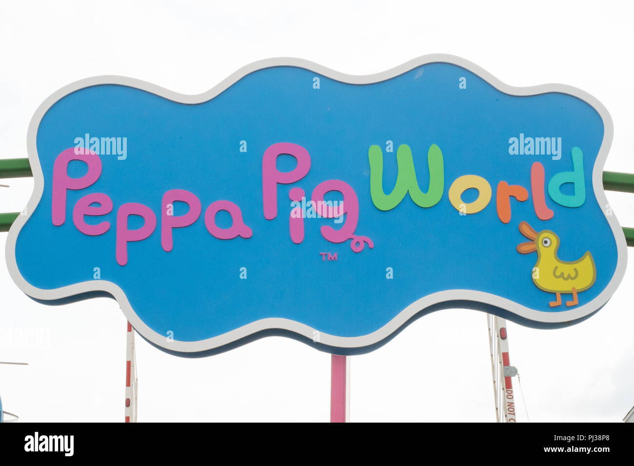Peppa Pig World sign, Paultons park, Ower, Romsey, Southampton, England ...