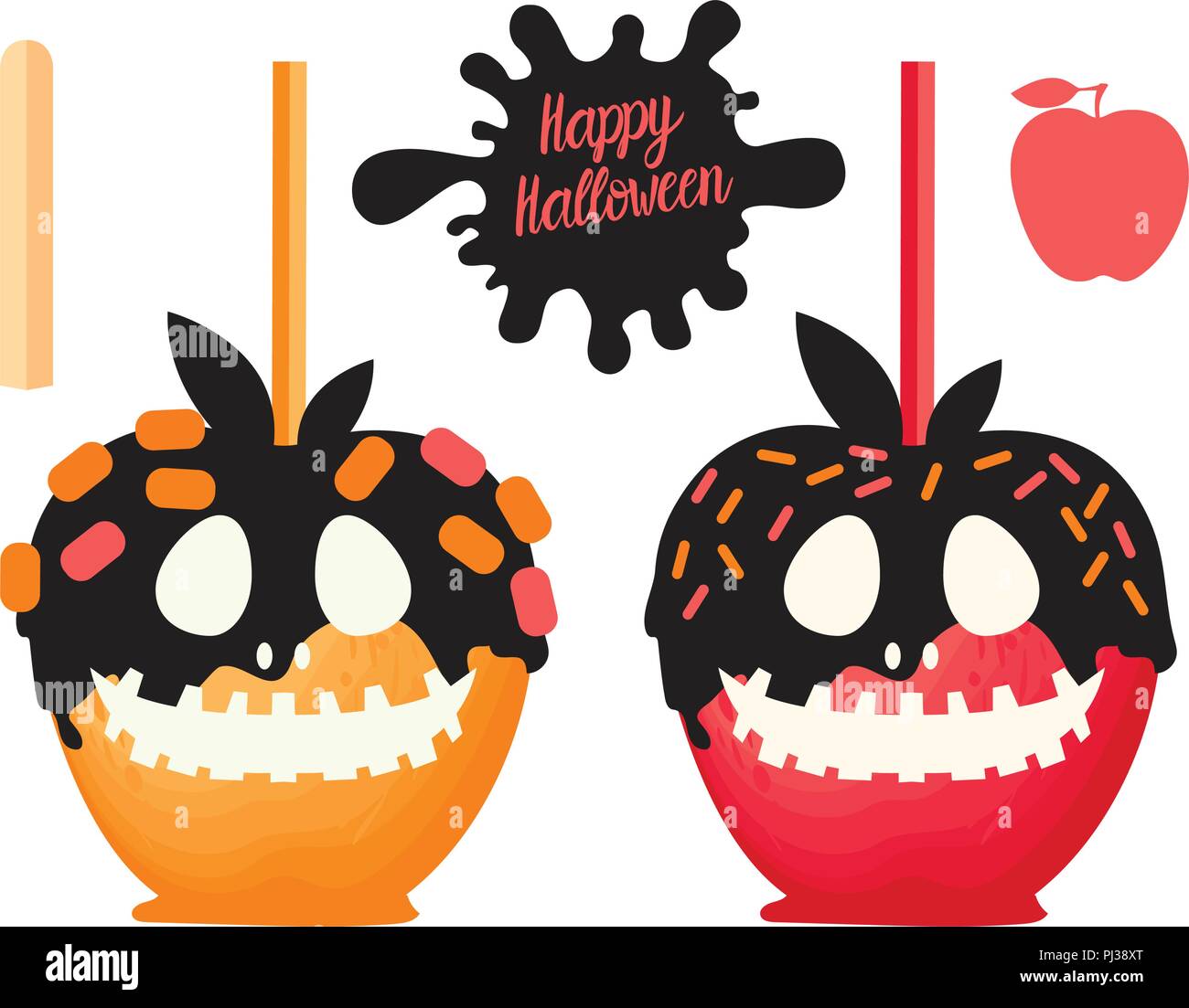 Halloween Caramel Apples Clip Art