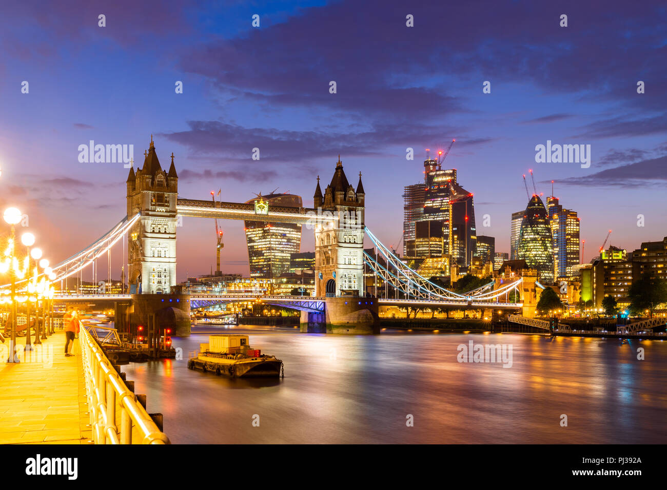 London Tower Bridge with London downtown skylines building in ...