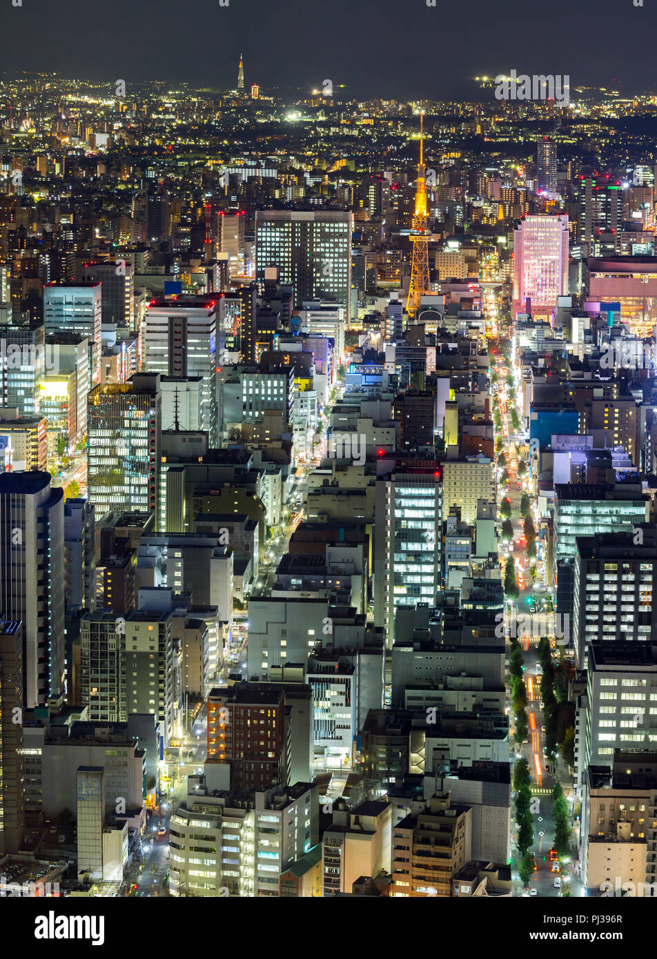 Aerial view of Nagoya night in Japan Stock Photo - Alamy