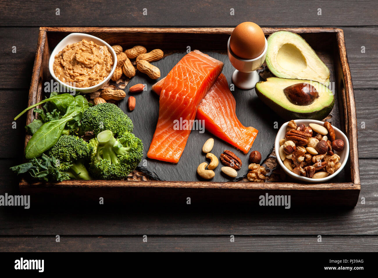 Keto diet food ingredients Stock Photo - Alamy