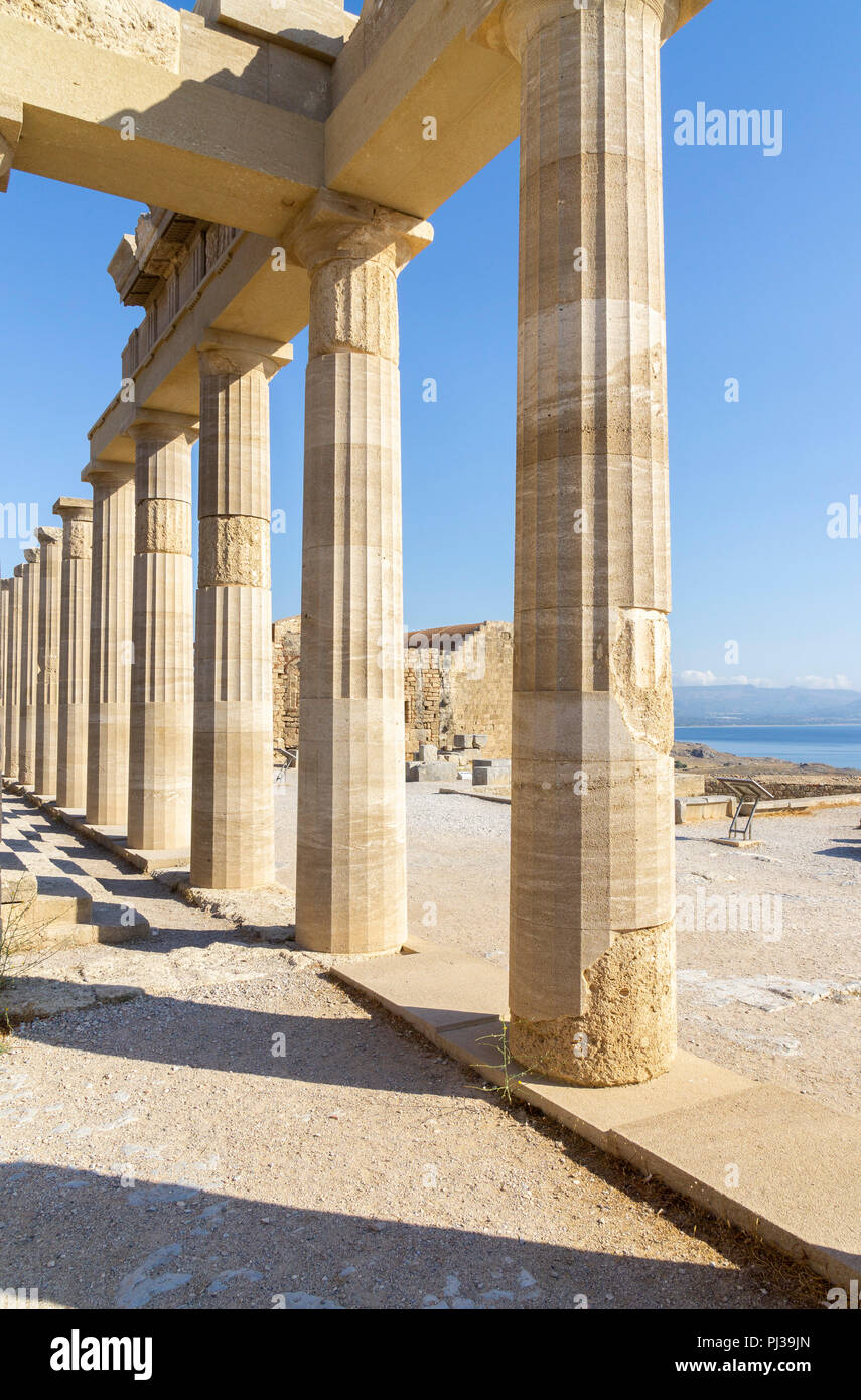 Impressive Acropolis temple of Lindos, Rhodes Greece Stock Photo - Alamy