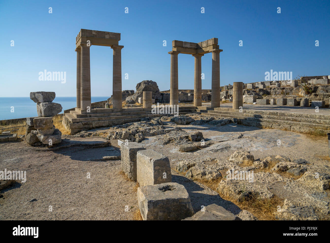 Impressive Acropolis temple of Lindos, Rhodes Greece Stock Photo - Alamy