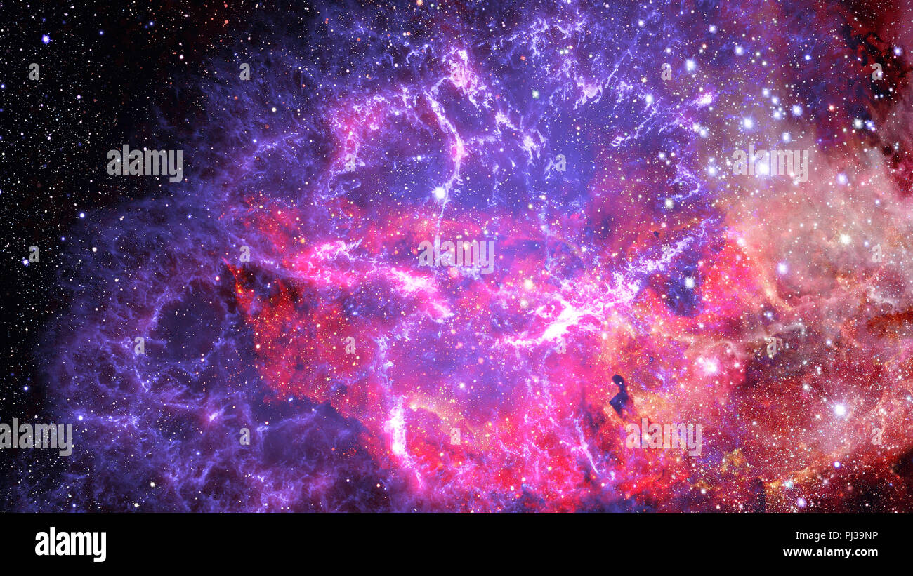 Abstract scientific background - galaxy and nebula in space. Elements ...