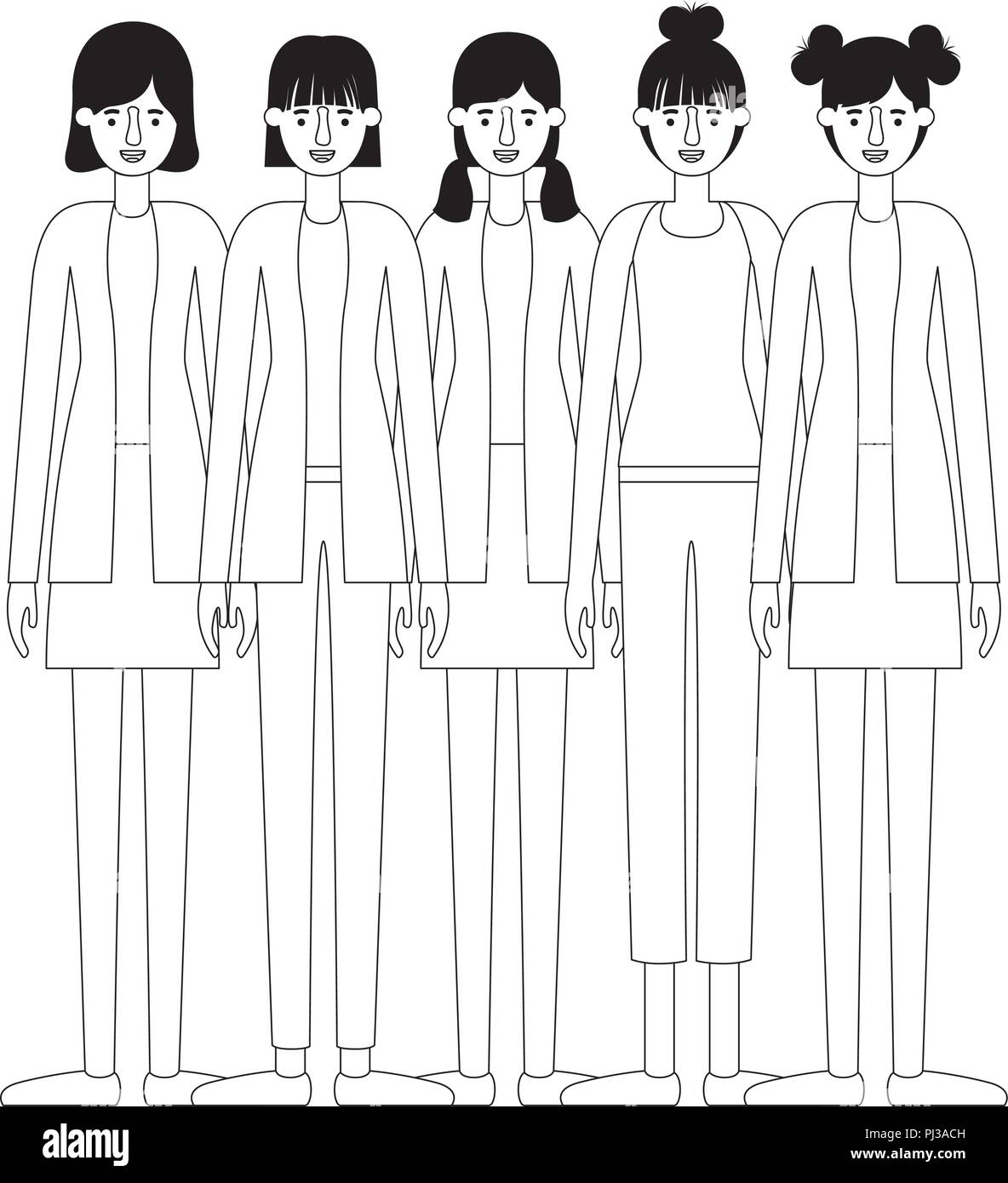 group of women characters Stock Vector Image & Art - Alamy