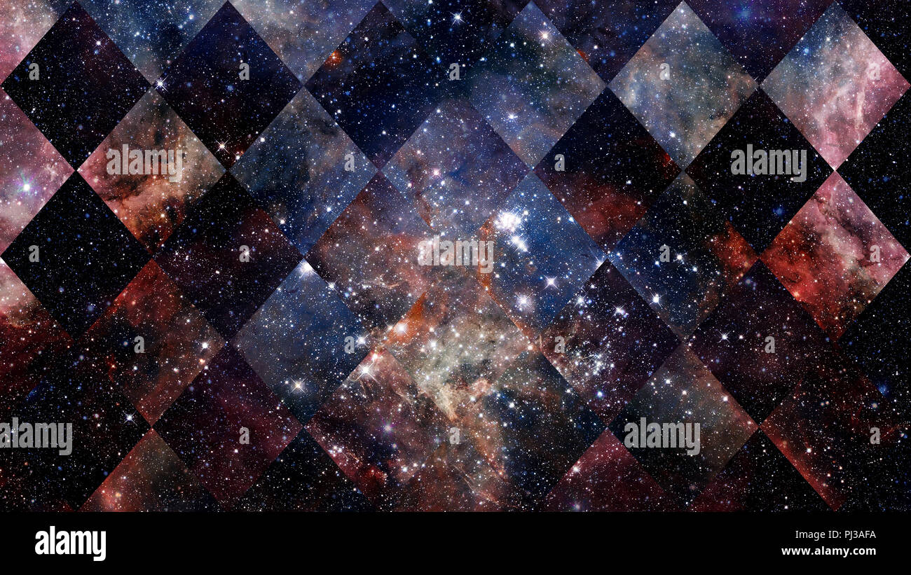 Universe, nebula, galaxy and the sacred geometry collage. Abstract ...