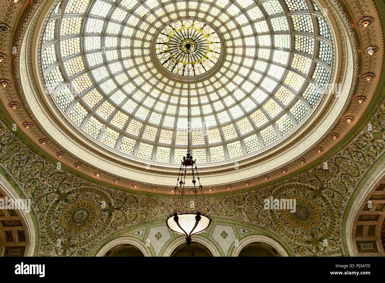 The magnificent Tiffany Dome in Chicago Cultural Center Stock Photo - Alamy